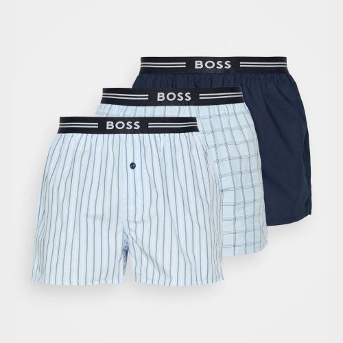 Boss 3pk Woven Stripe Boxer | Sky Blue-50480034-465 -kular fashion