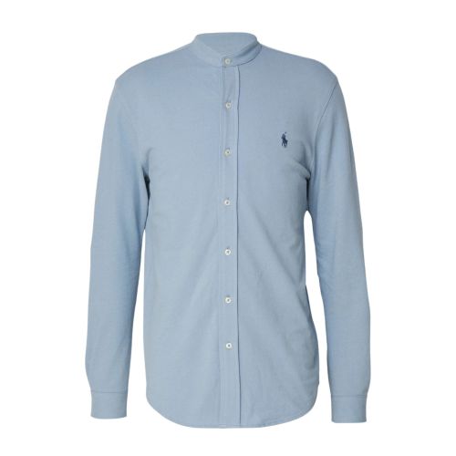 Polo Ralph Lauren Featherweight Mesh Band-Collar Shirt in Blue ...