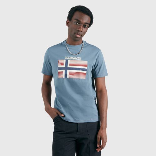 Napapijri Lari Flag T-Shirt | Slate-NP0A4IE5GY1, White-2061 -Kular Fashion