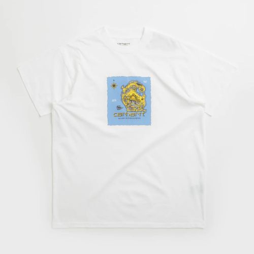 Carhartt WIP Old World T-Shirt | White - I03477-02, Black-89 | Kular ...