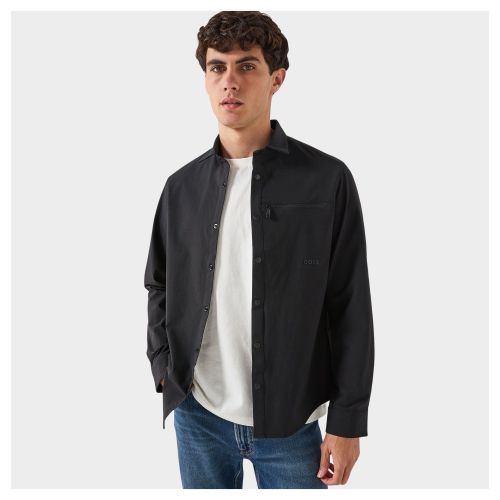 Boss Relaxed Fit Clash Overshirt in Black | Kular Fashion