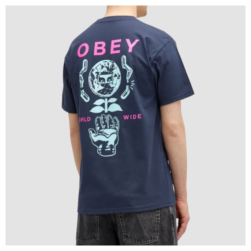 OBEY Men's Helping Hand T-Shirt | Navy or White - 165263942