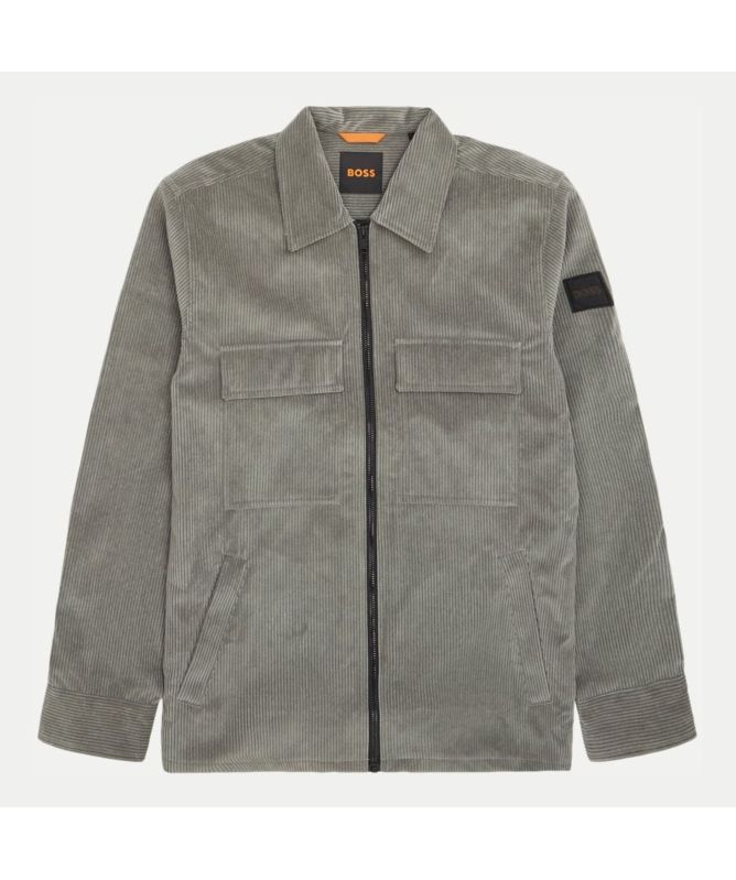 Boss Lozzy Corduroy Full Zip Shirt | Green-50527341-076 -kular fashion