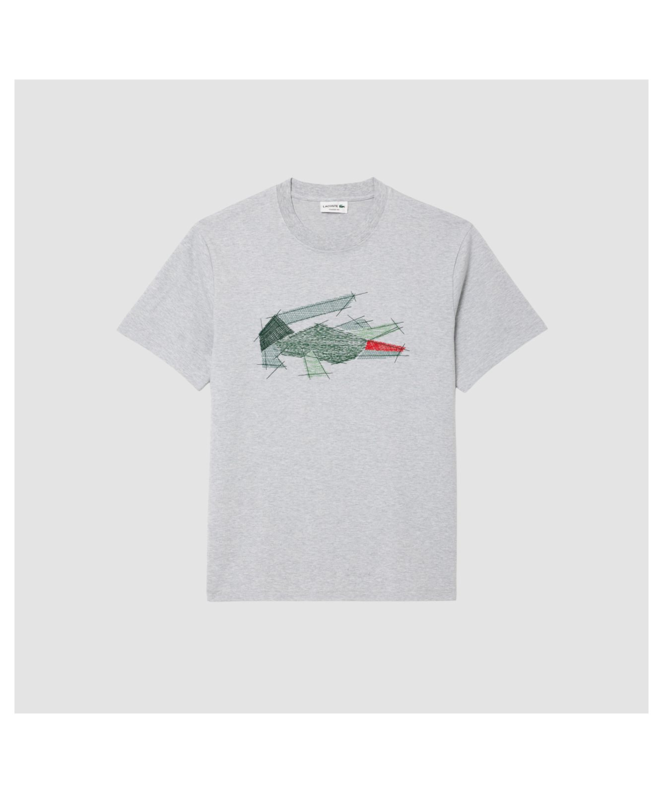Lacoste Men's Stitch Crocodile Graphic T-Shirt | Grey - TH3603-00 CCA ...