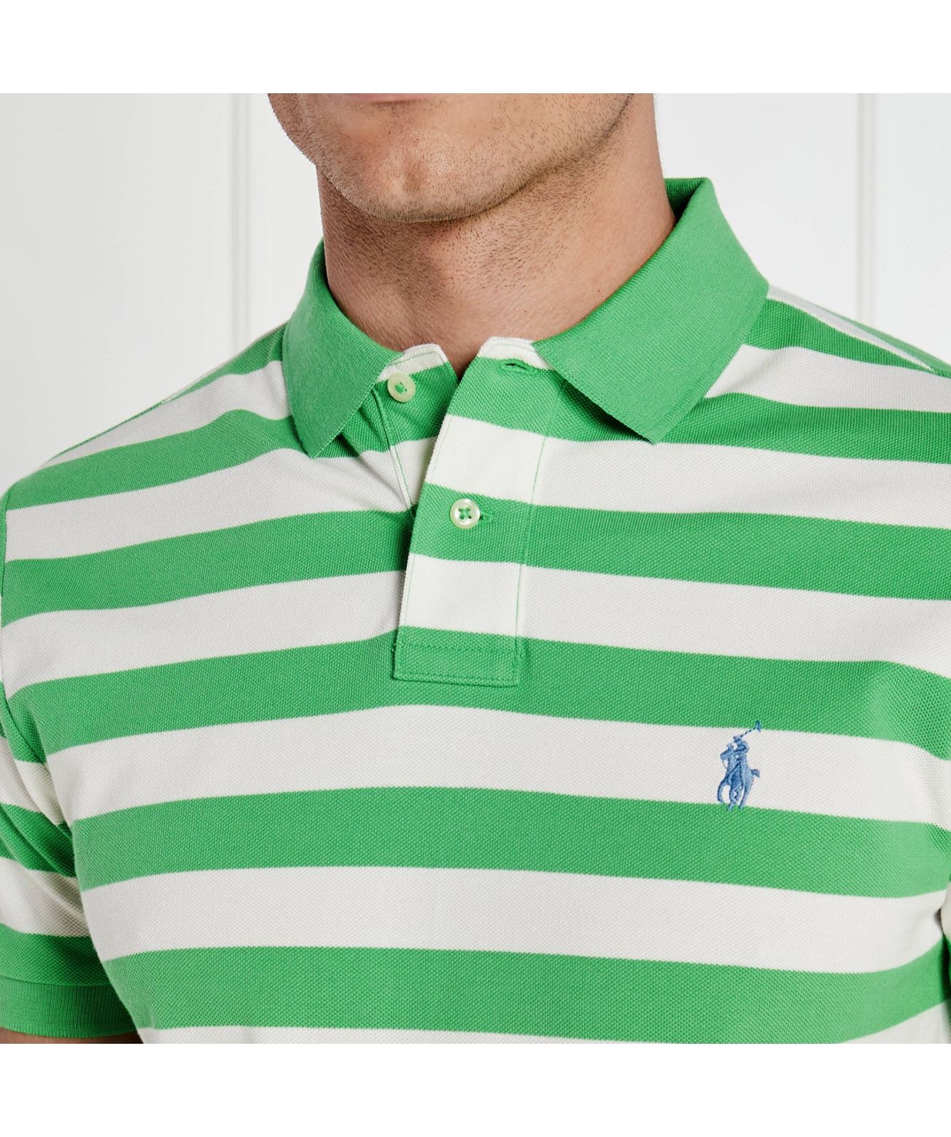 Polo Ralph Lauren Bold Stripe Polo T-Shirt | blue-710934552003-green ...