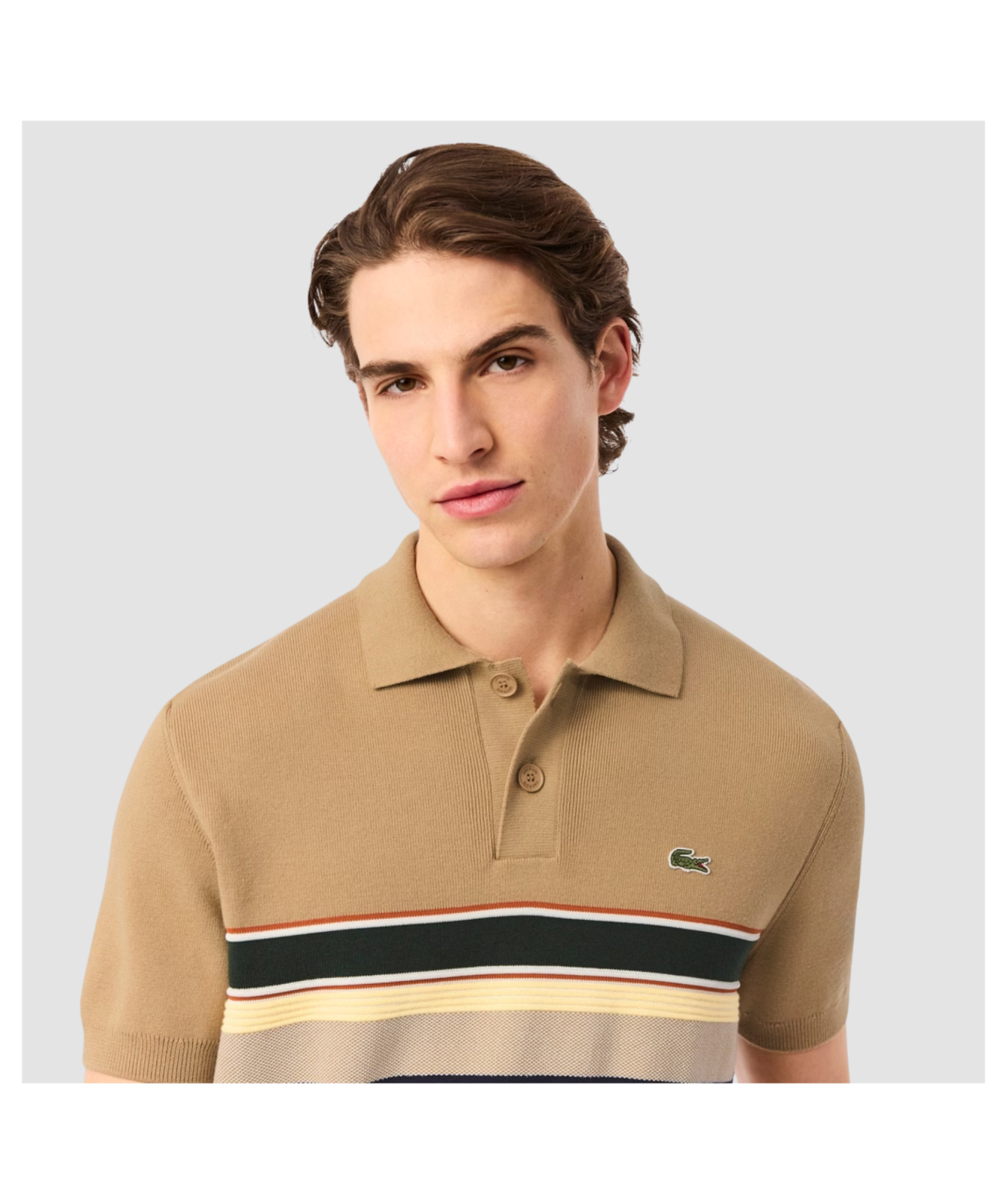 Lacoste Striped Knitted Polo - French Made | Kular Fashion