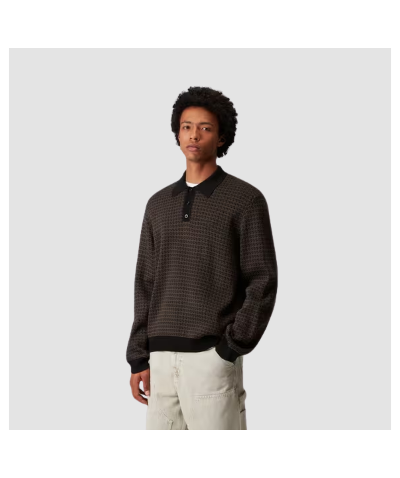 Carhartt Lowis Polo Long Sleeve | Brown | Kular Fashion