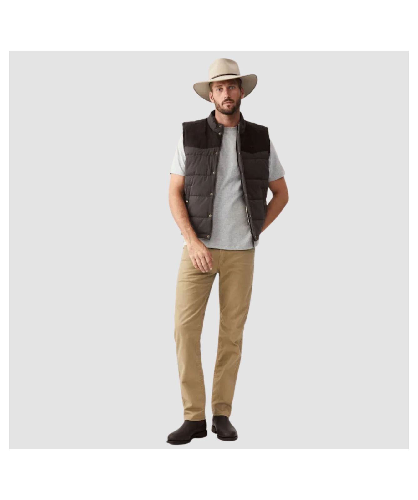 Men's R.M. Williams Puffer Vest - Brown | Kular Fashion