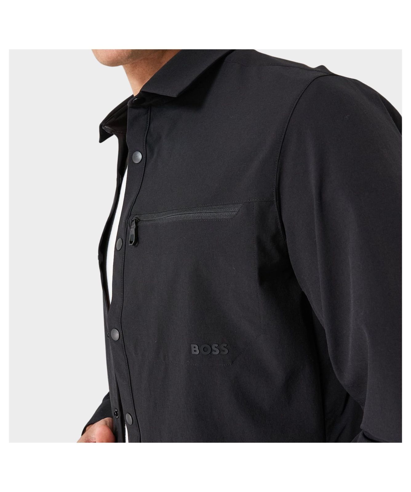Boss Relaxed Fit Clash Overshirt in Black | Kular Fashion