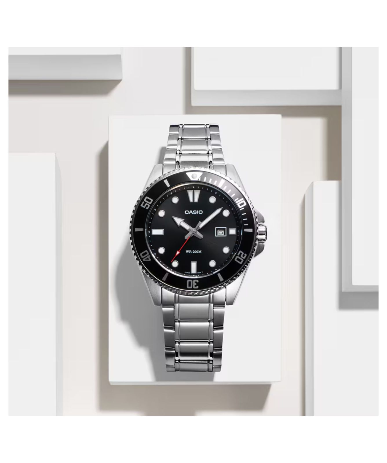 Men's CASIO Diver Style Watch - Silver | Kular Fashion