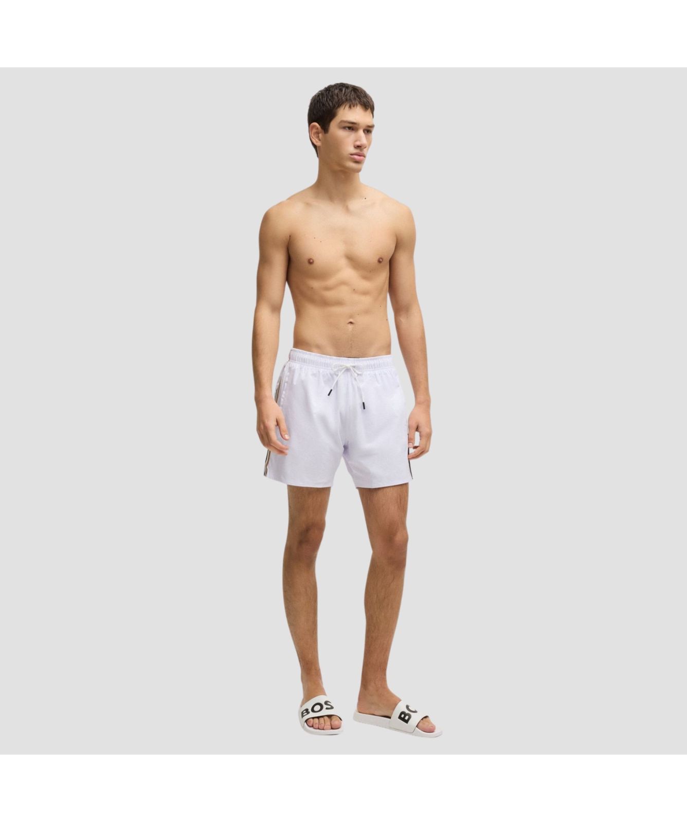 Boss Large Logo Aryeh Slider | White - 50536835-101 | Kular Fashion
