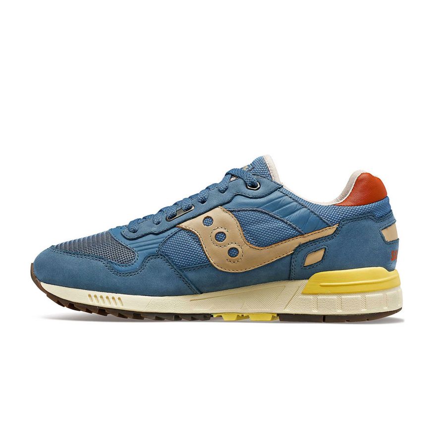 saucony shadow 5000 denim/yellow trainer s70776-1