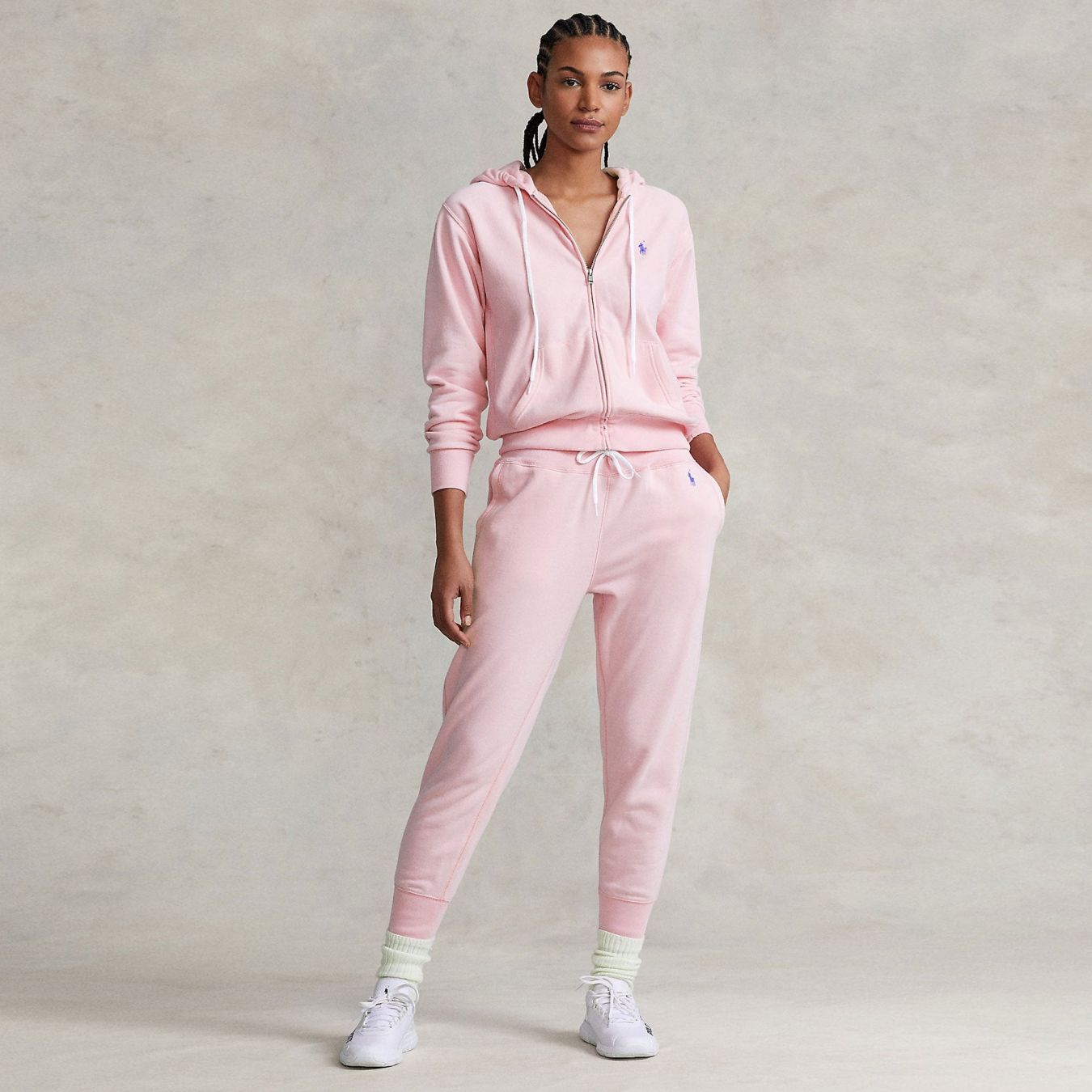 Cool Pink Polo Sweatsuit Set Pictures